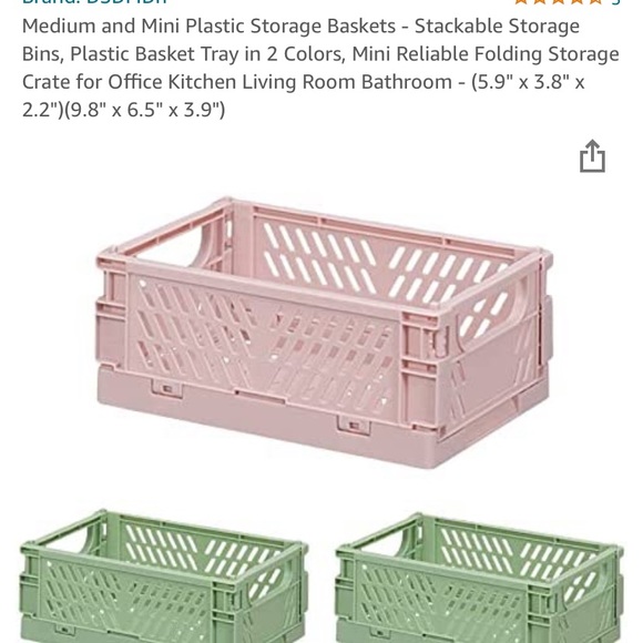 Storage & Organization | Nwt Pink And Green Storage Crates | Poshmark